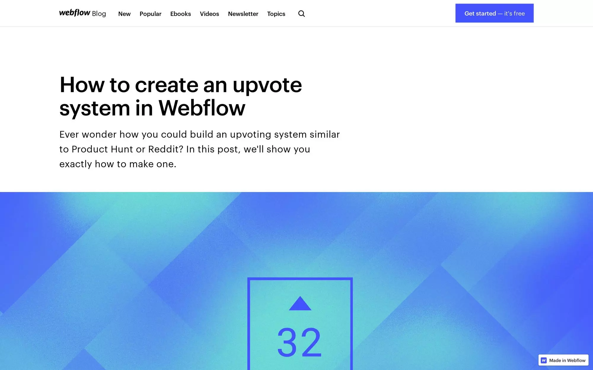 Upvoting System in Webflow [Article] No-Code Supply Co.