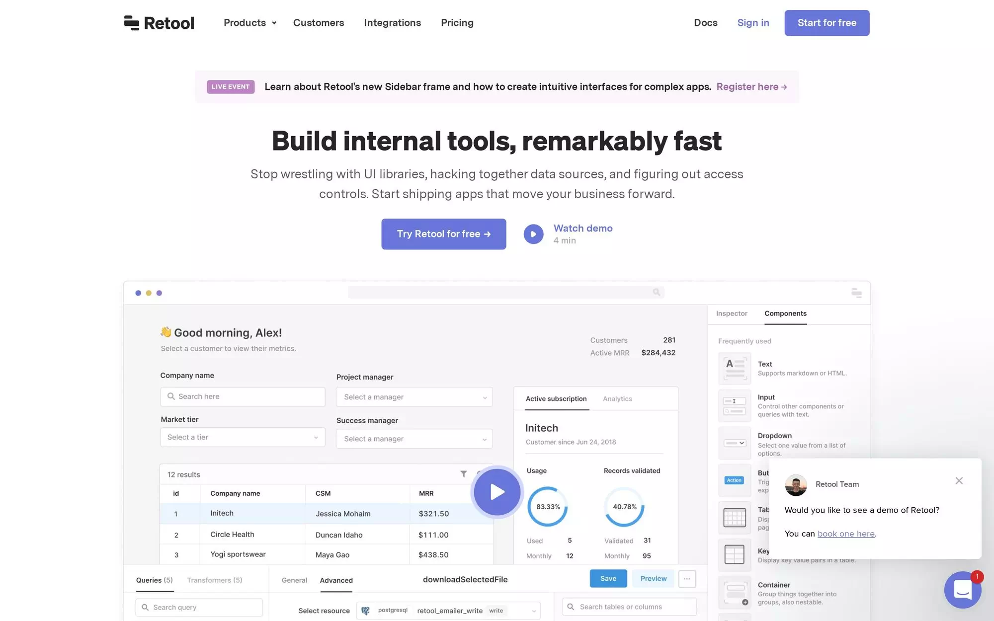 Retool [App] No-Code Supply Co.