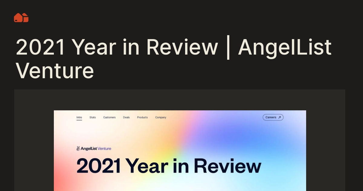 2021 Year in Review | AngelList Venture [Website] No-Code Supply Co.