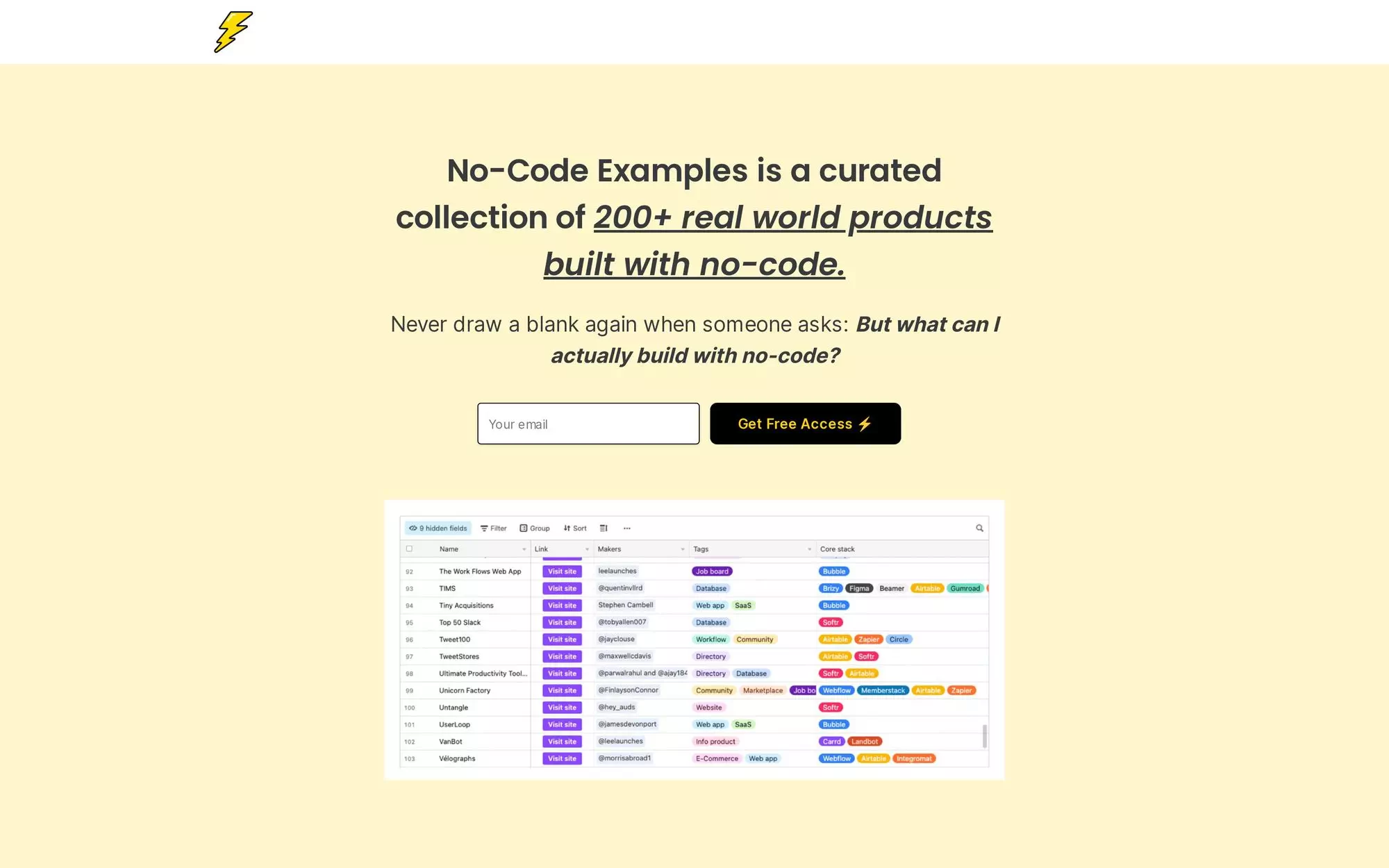 No-Code Examples [Directory] No-Code Supply Co.