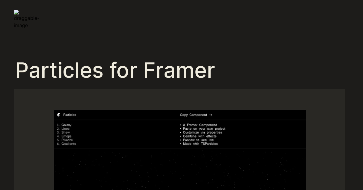 Particles for Framer [Component] No-Code Supply Co.