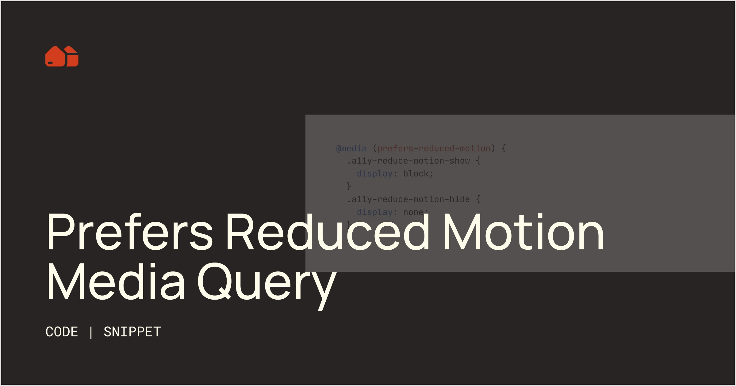 Prefers Reduced Motion Media Query [Snippet] No-Code Supply Co.