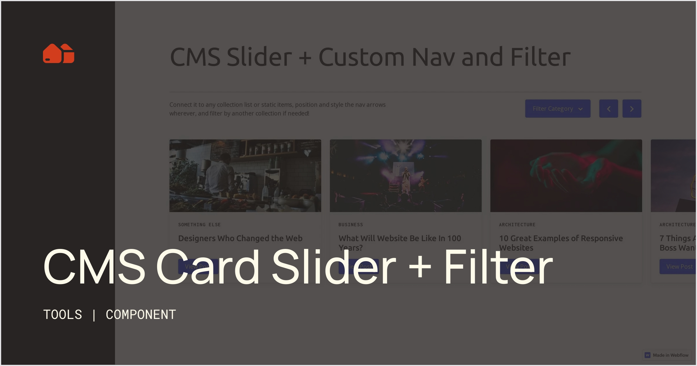 CMS Card Slider + Filter [Component] No-Code Supply Co.