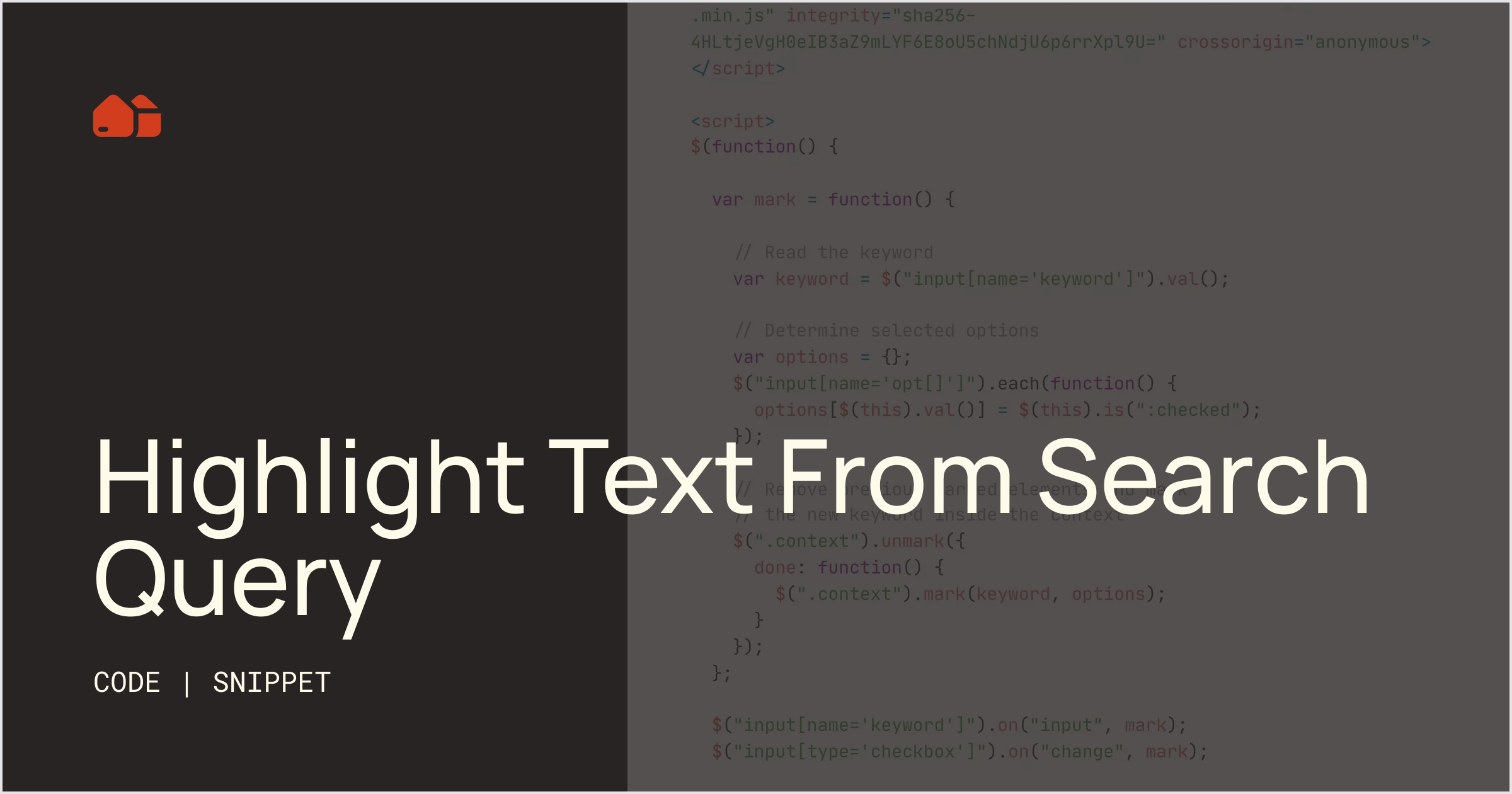 Highlight Text From Search Query [Snippet] No-Code Supply Co.