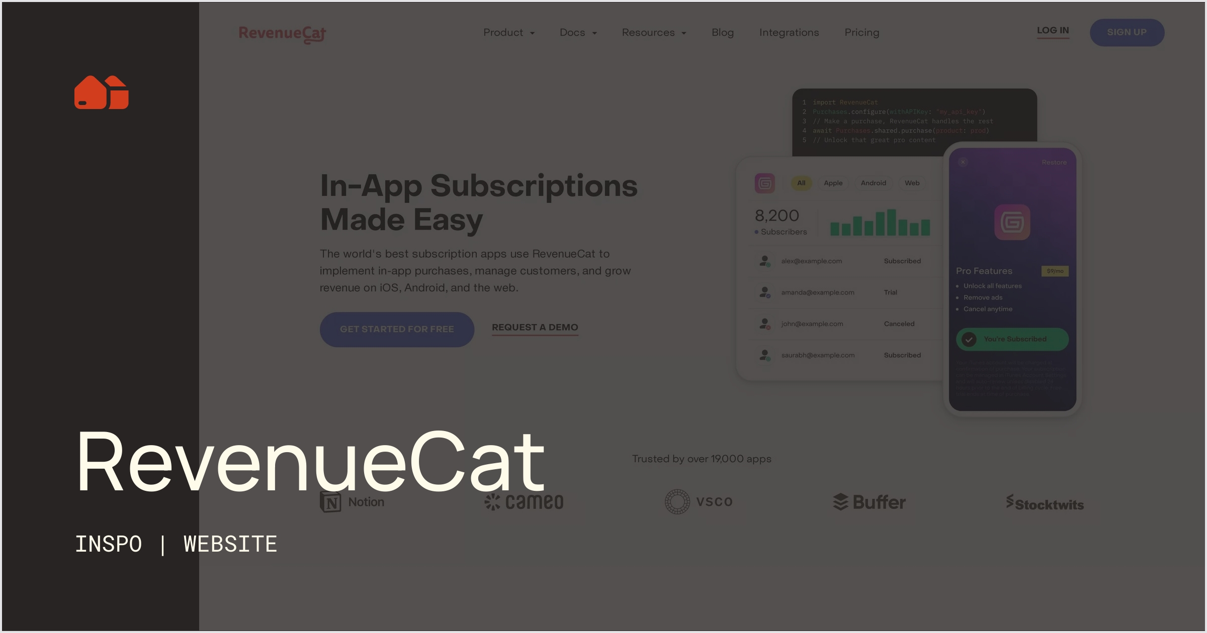 RevenueCat [Website] No-Code Supply Co.