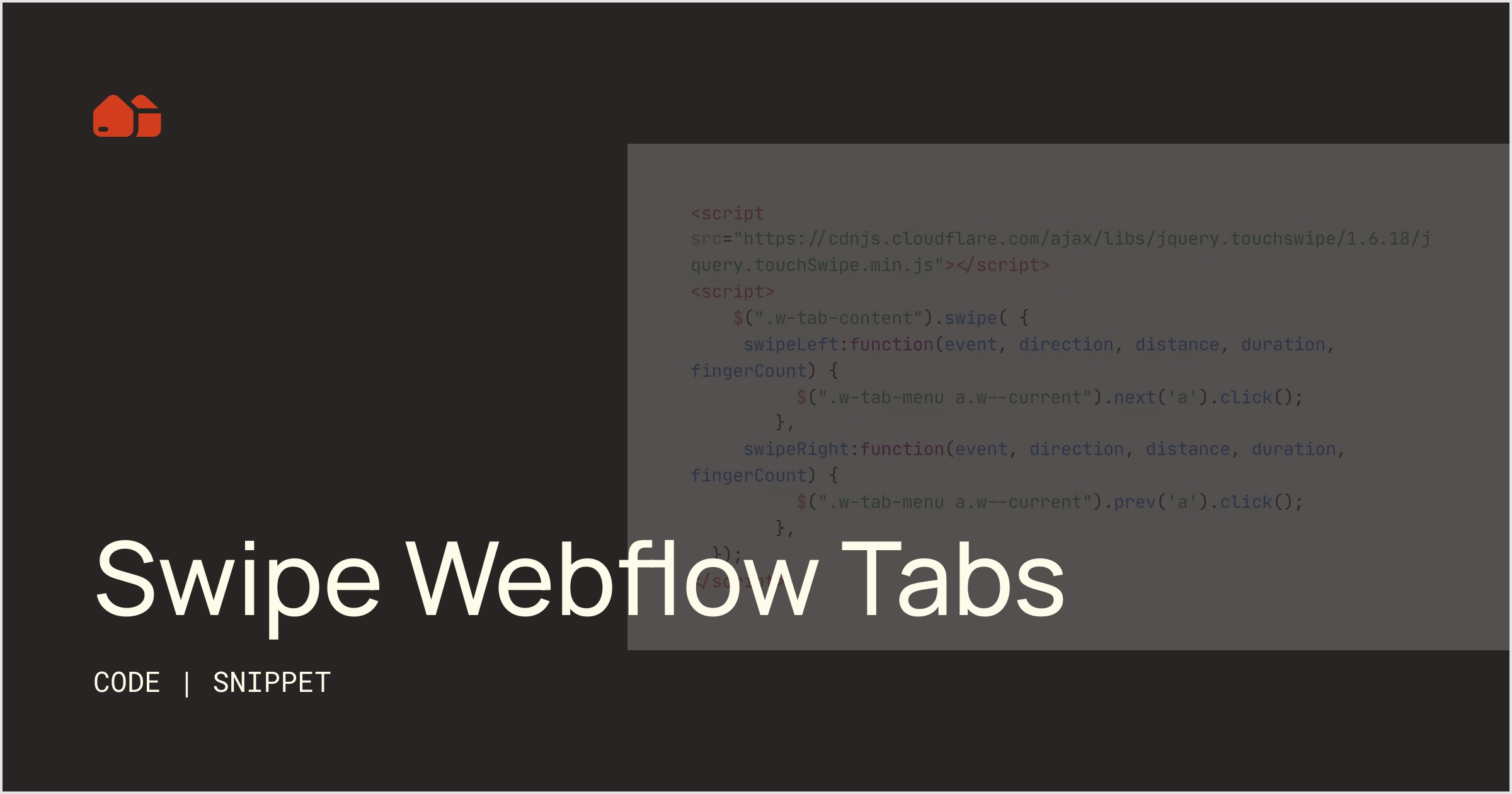 Swipe Webflow Tabs [Snippet] No-Code Supply Co.
