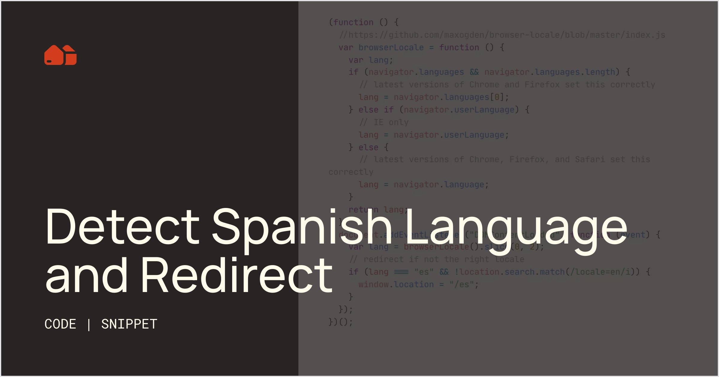 Detect Spanish Language and Redirect [Snippet] No-Code Supply Co.