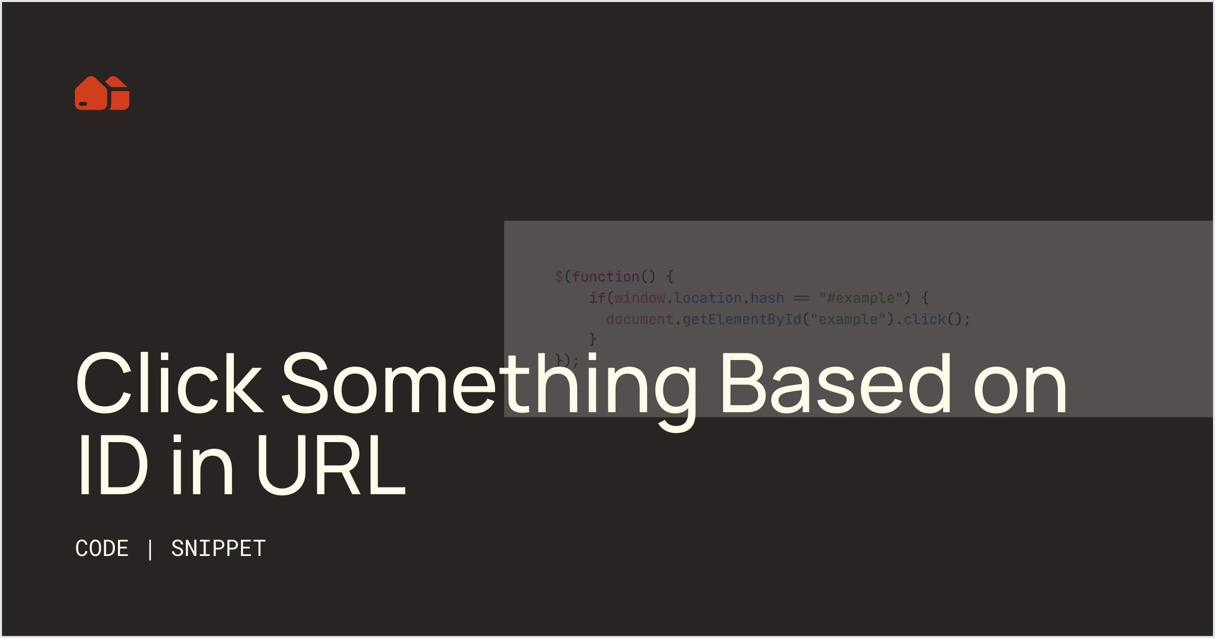 Click Something Based on ID in URL [Snippet] No-Code Supply Co.