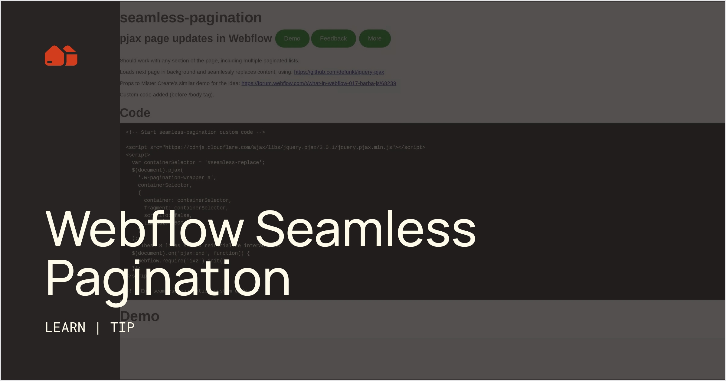 Webflow Seamless Pagination [Tip] No-Code Supply Co.