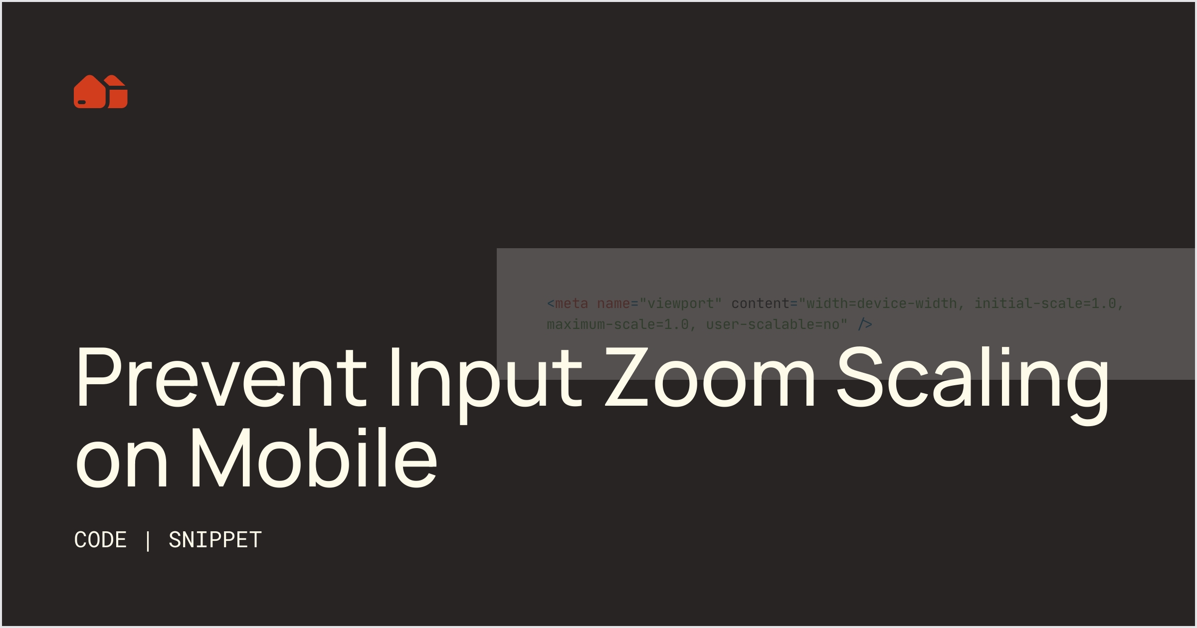 Prevent Input Zoom Scaling on Mobile [Snippet] No-Code Supply Co.