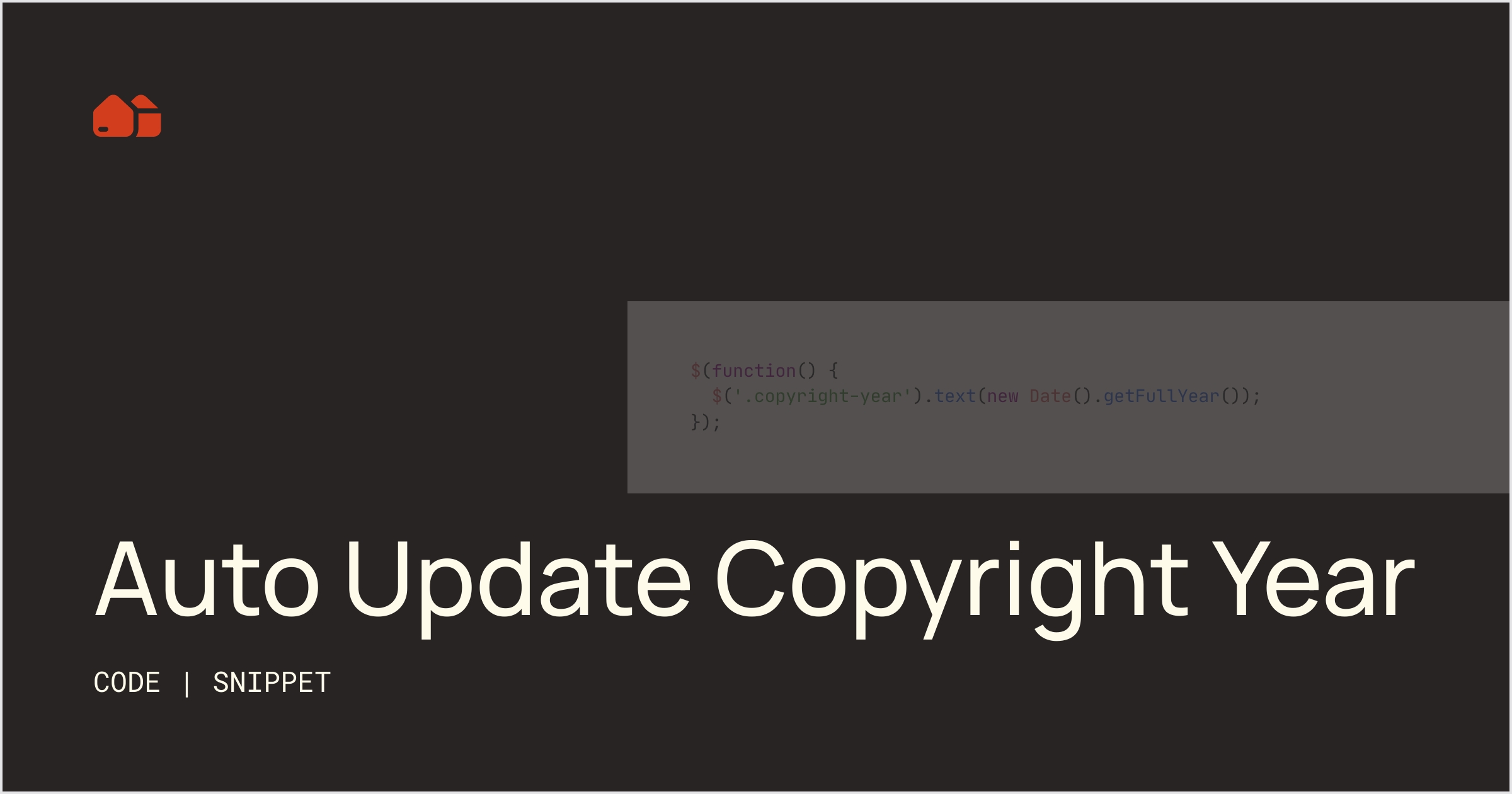 Auto Update Copyright Year [Snippet] No-Code Supply Co.