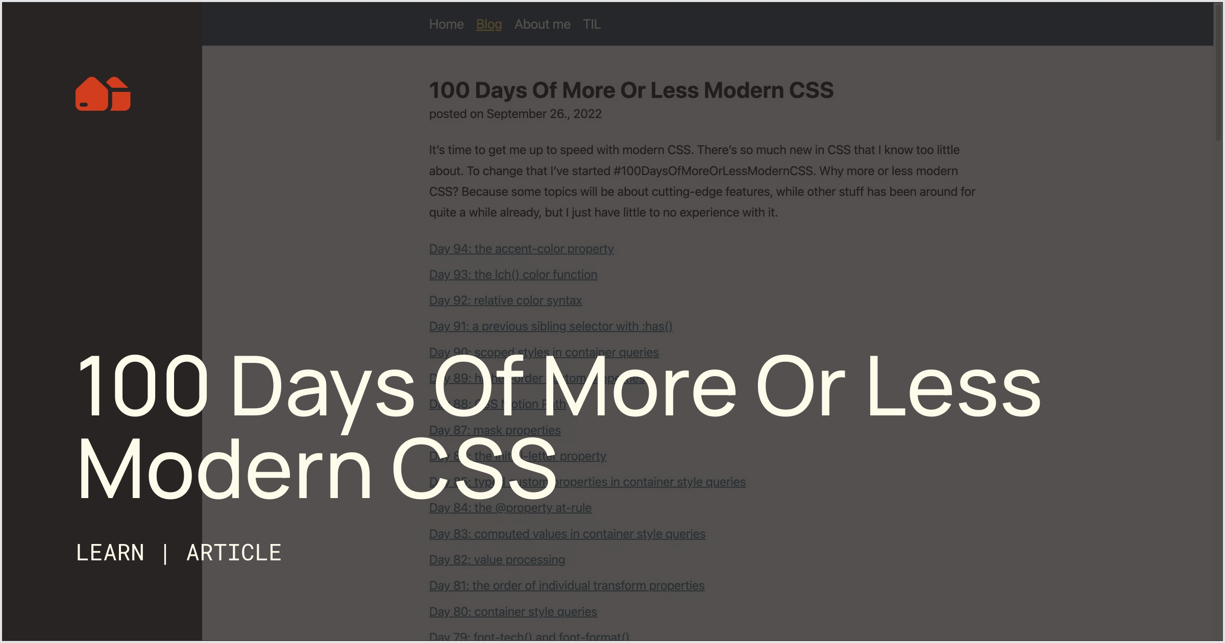 100 Days Of More Or Less Modern CSS [Article] No-Code Supply Co.