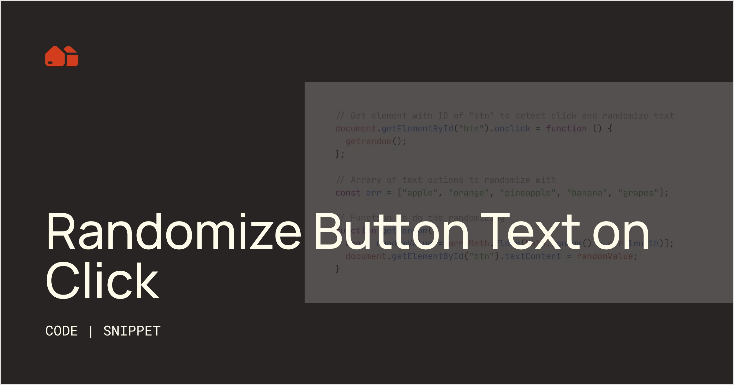 Randomize Button Text on Click [Snippet] No-Code Supply Co.