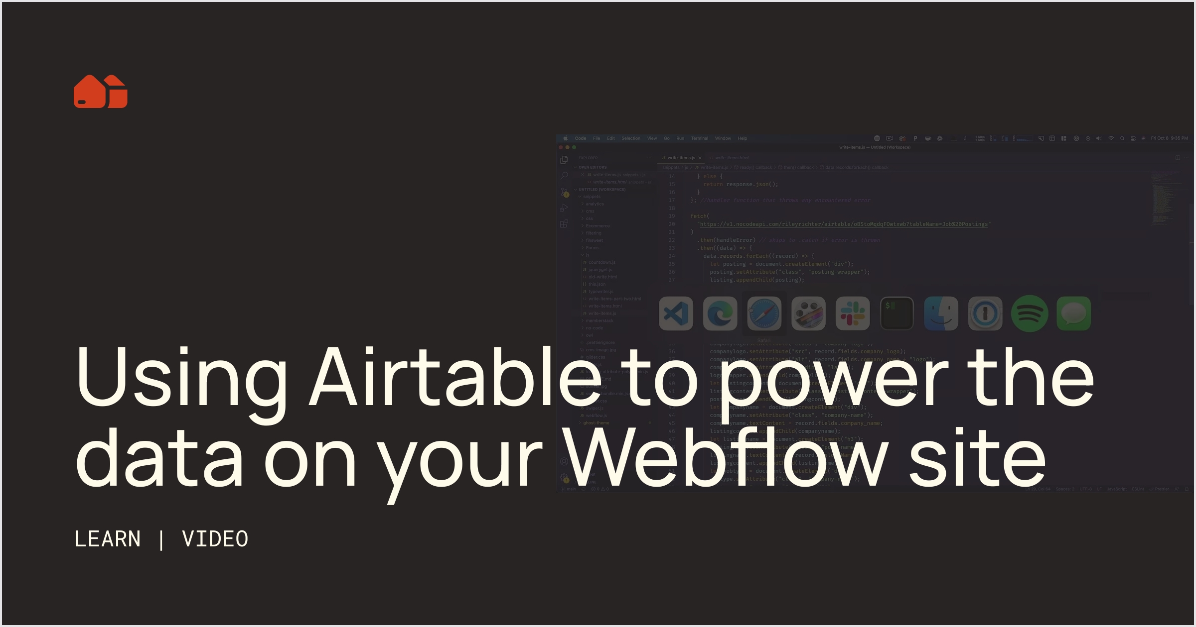 Using Airtable to power the data on your Webflow site [Video] No-Code Supply Co.