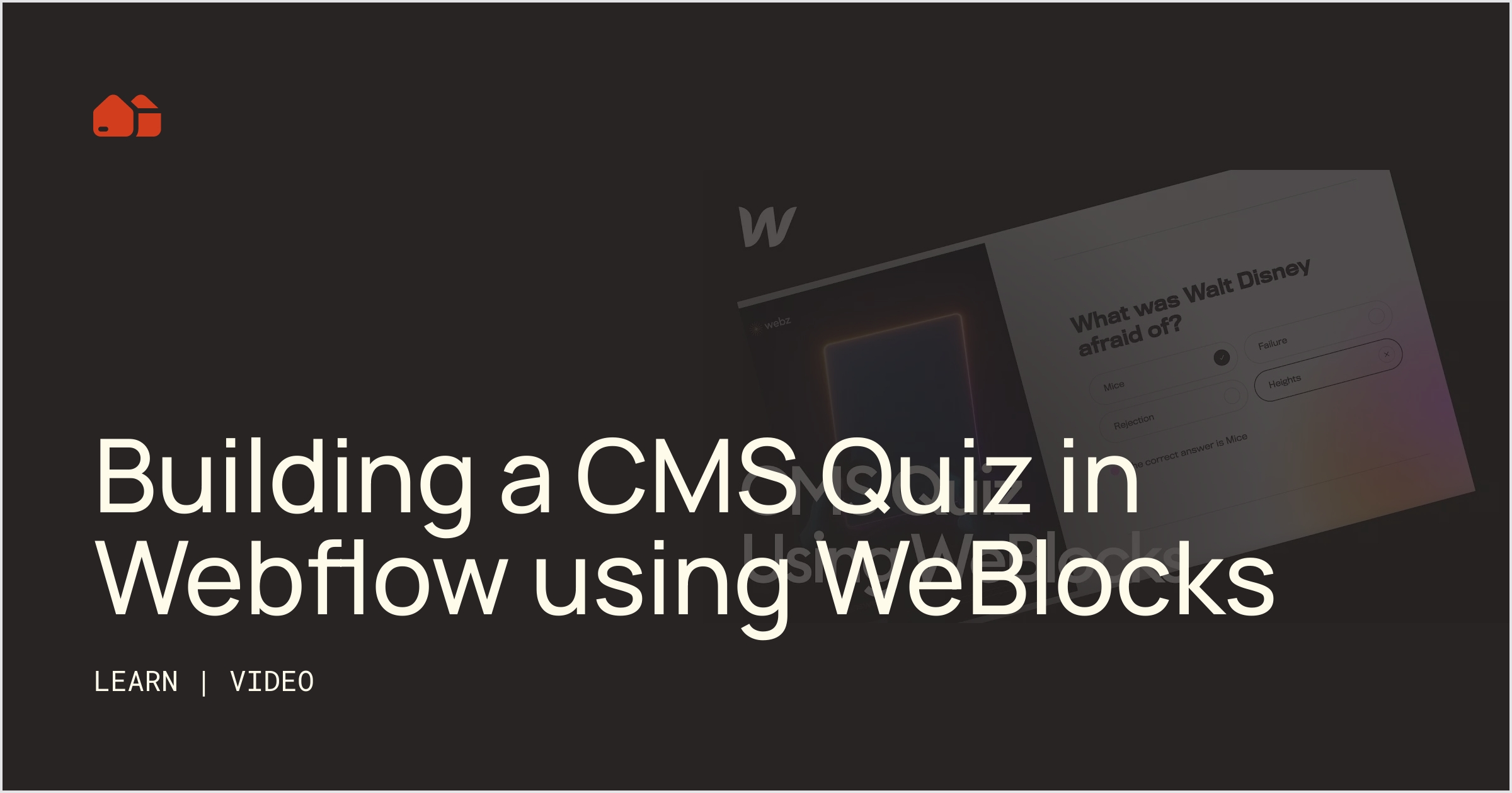 Building a CMS Quiz in Webflow using WeBlocks [Video] No-Code Supply Co.