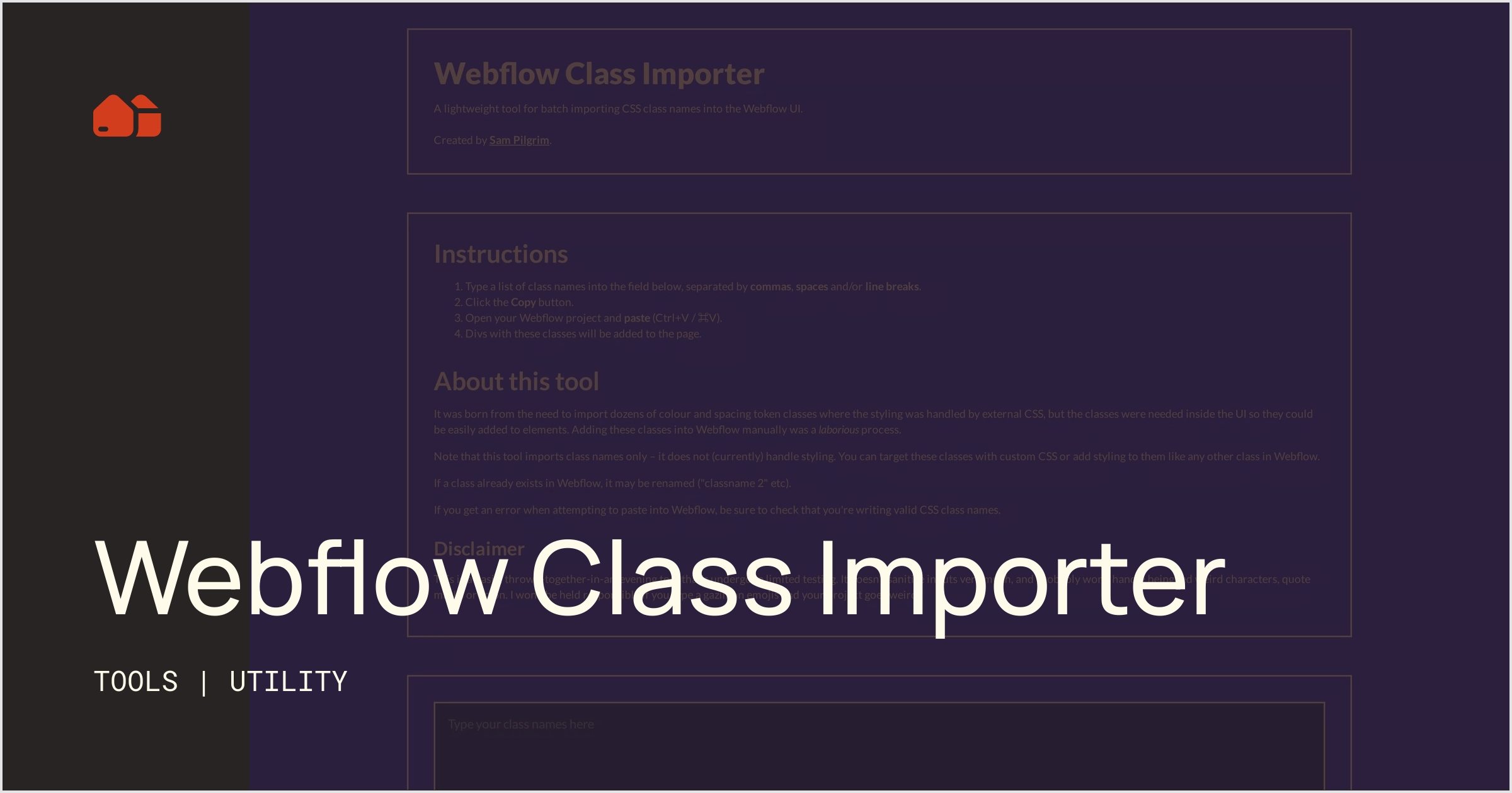 Webflow Class Importer [Utility] No-Code Supply Co.