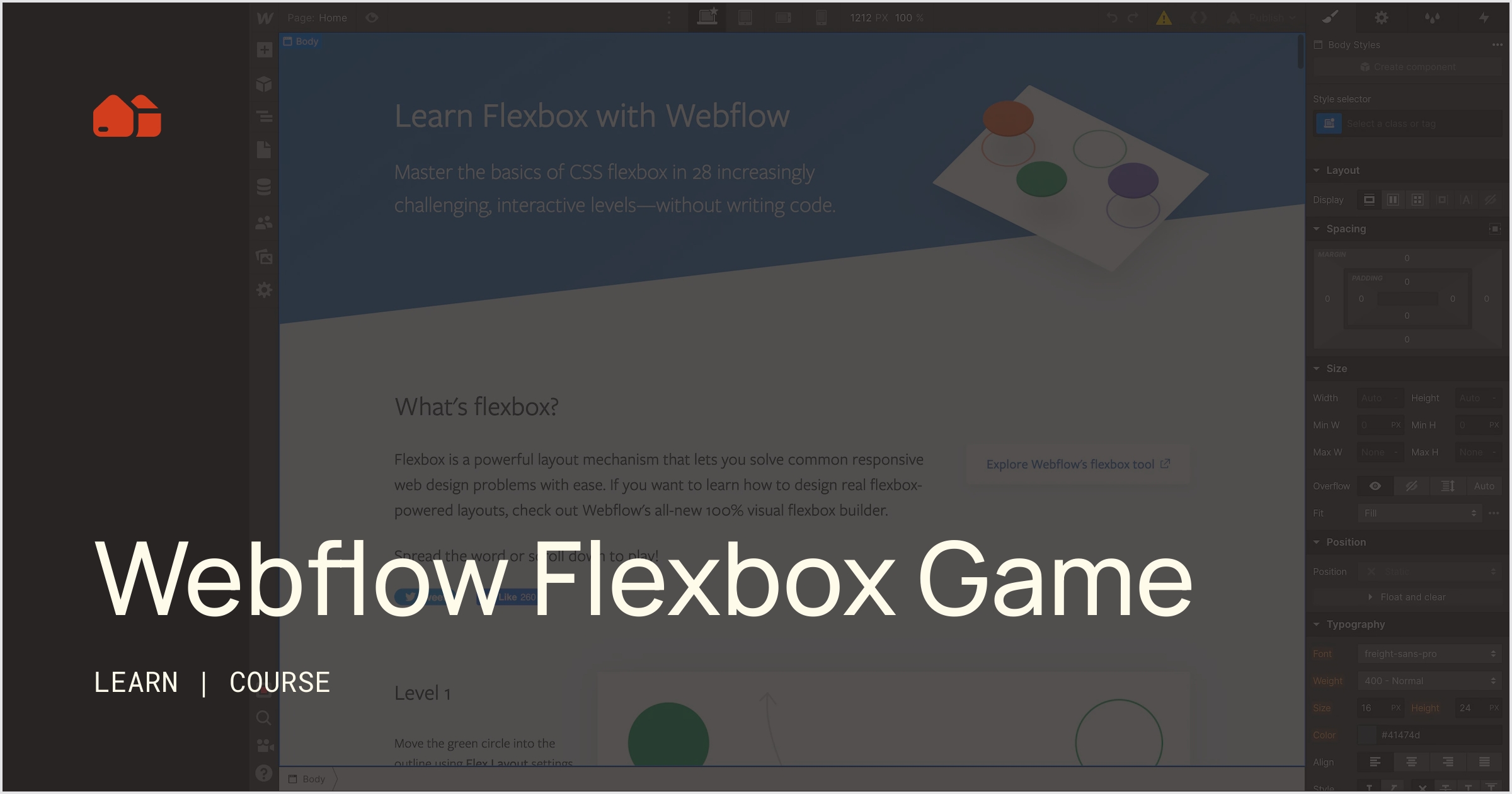 Webflow Flexbox Game [Course] No-Code Supply Co.