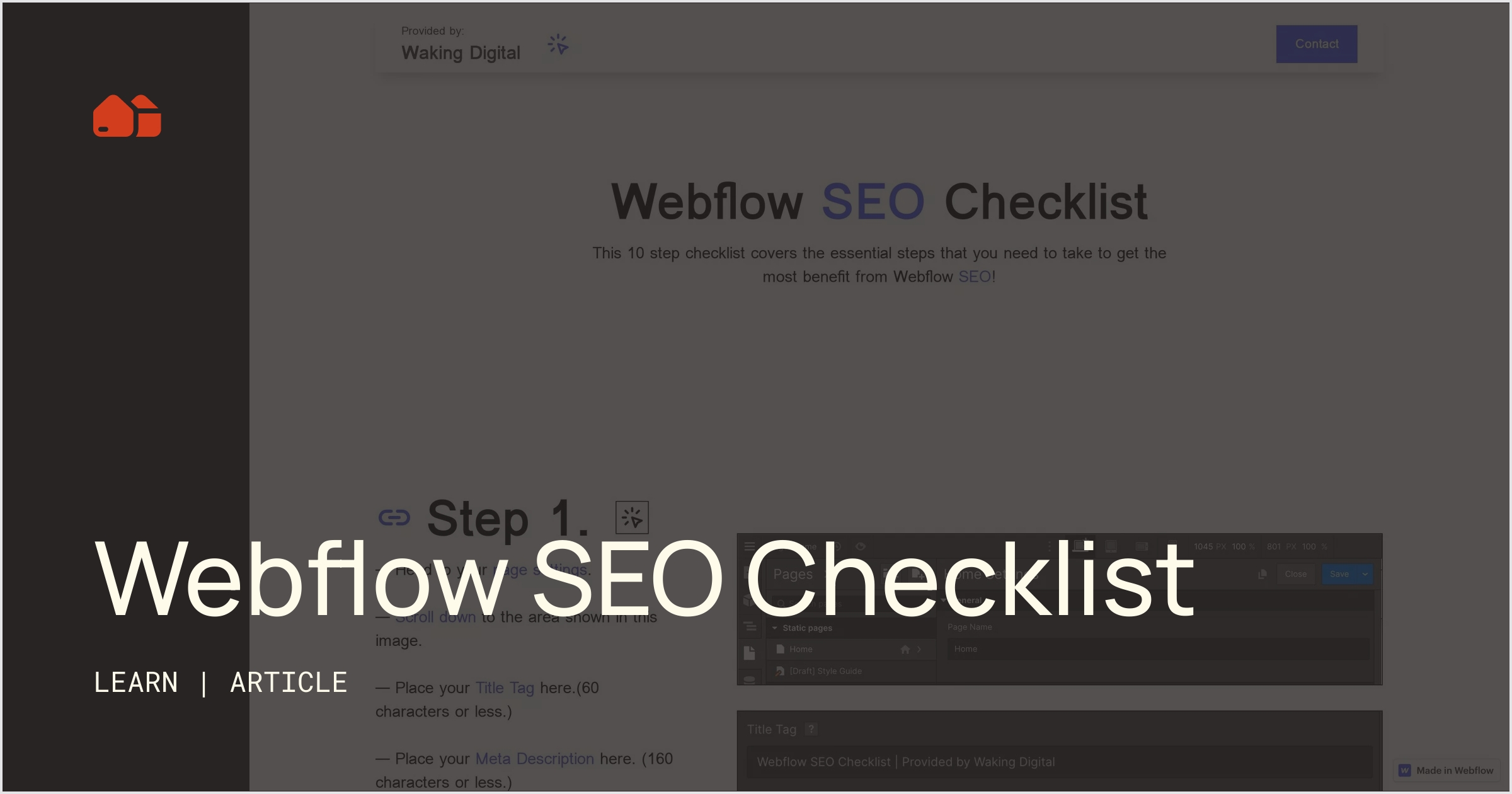 Webflow SEO Checklist [Article] No-Code Supply Co.