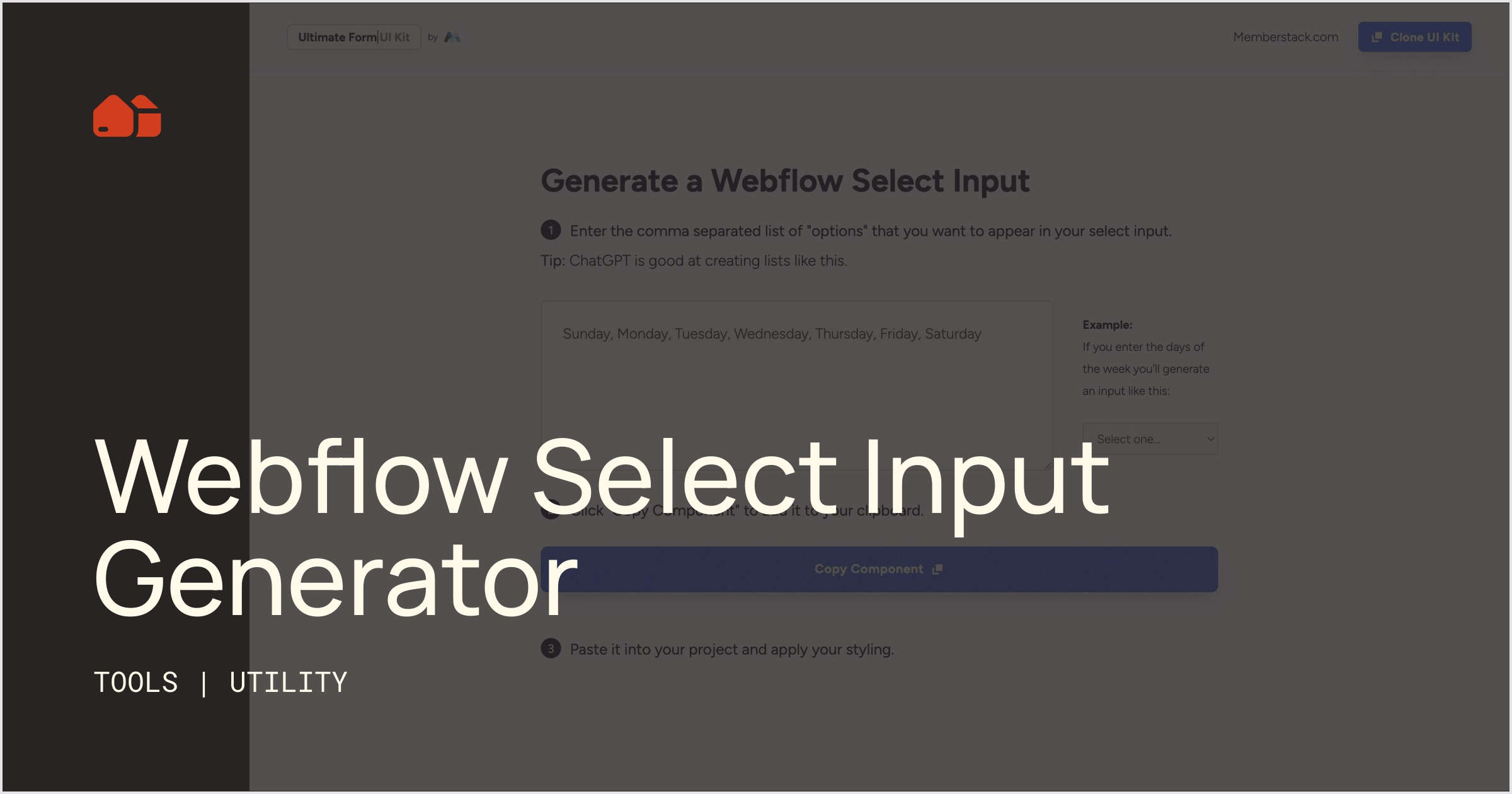 Webflow Select Input Generator [Utility] No-Code Supply Co.