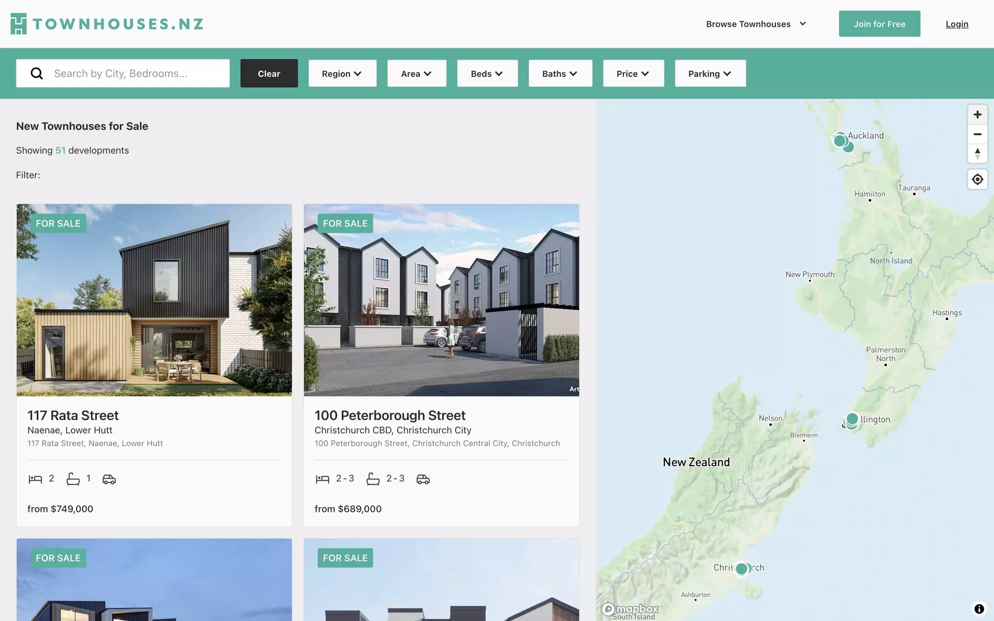 Townhouses.nz [Website] No-Code Supply Co.