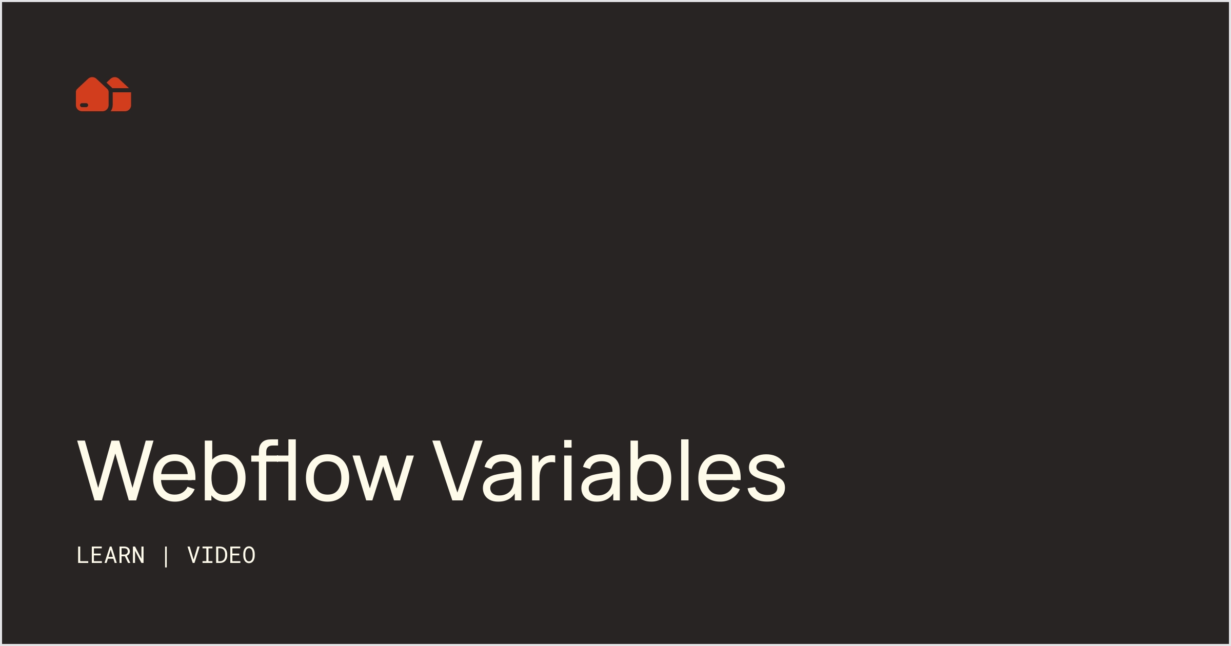 Webflow Variables [Video] No-Code Supply Co.