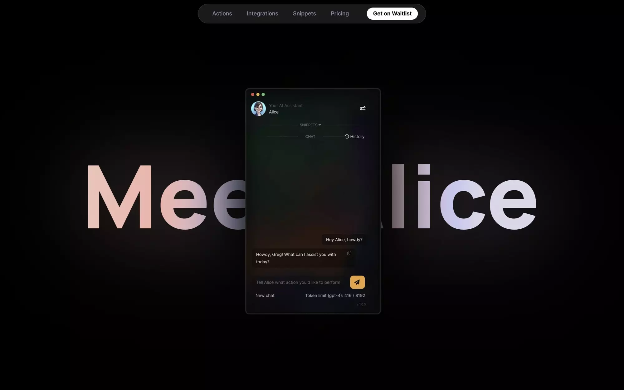 Alice AI Assistant [Website] No-Code Supply Co.