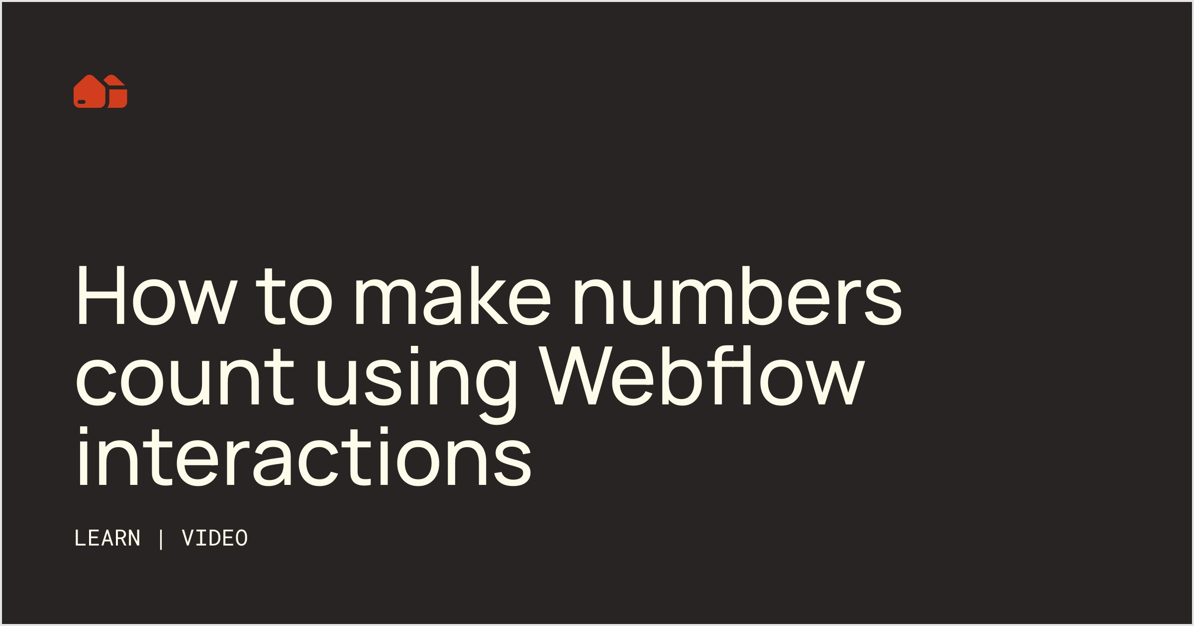 How to make numbers count using Webflow interactions [Video] No-Code Supply Co.