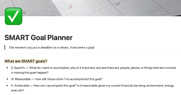 The Top 20+ Goal setting Notion templates