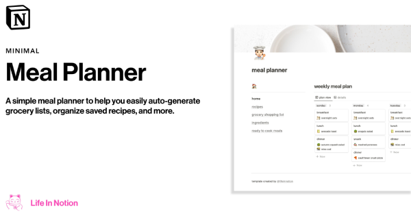 The Top 5+ Meal planning Notion templates