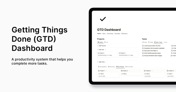 GTD Dashboard Notion Template: Stay on Top of Your Tasks with Easlo