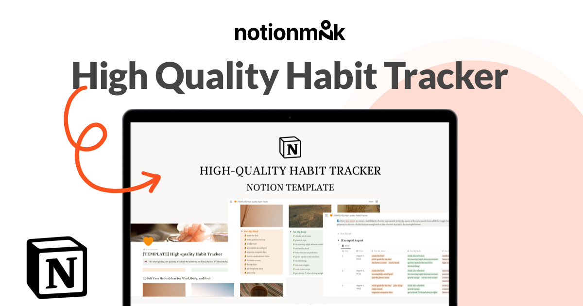 Tanya's High Quality Habit Tracker Notion Template: Boost Your Productivity