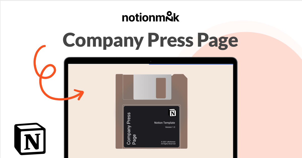 aNotioneer Creates Company Press Page Notion Template