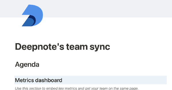 Deepnote's Team Sync Notion Template: Collaborate Effortlessly with Deepnote