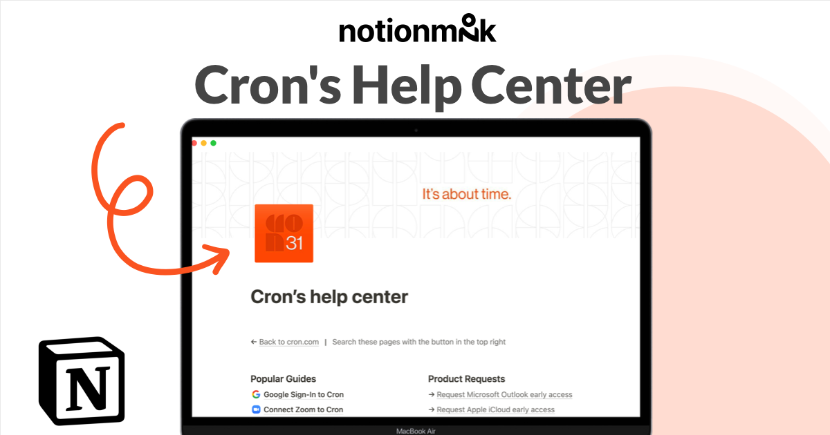Cron's Help Center Notion Template: Easily Organize Your Support Process