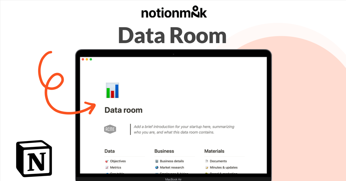 Notion's Data Room Template: Securely Share Critical Information