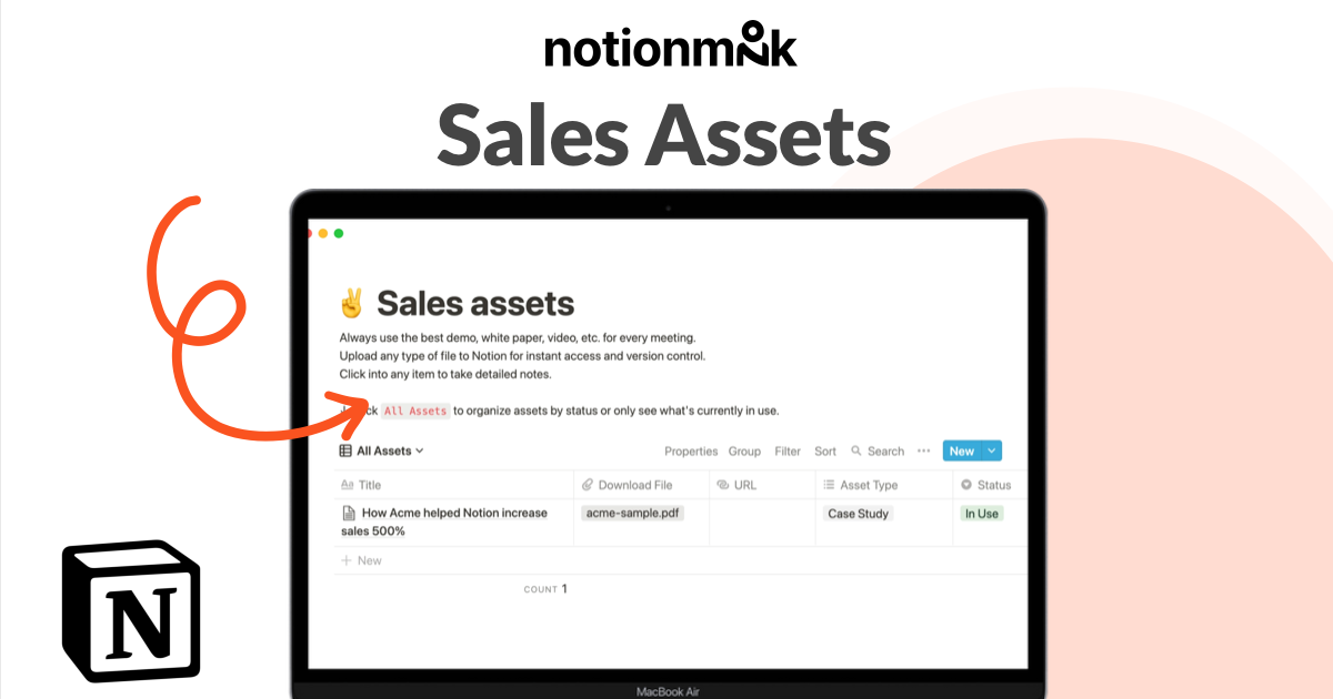Notion Sales Assets Template: Streamline Your Sales Process