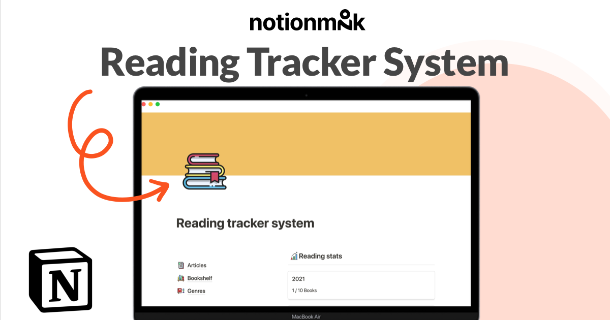 Reading Tracker System Notion Template by Reem Magdi