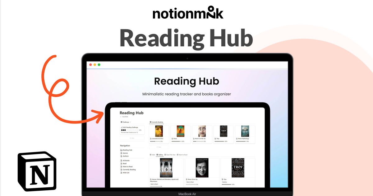 Reading Hub Notion Template by Tony David