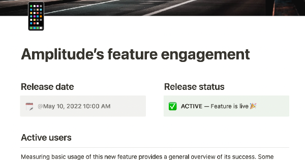 Amplitude's Feature Engagement Template - Free from Amplitude