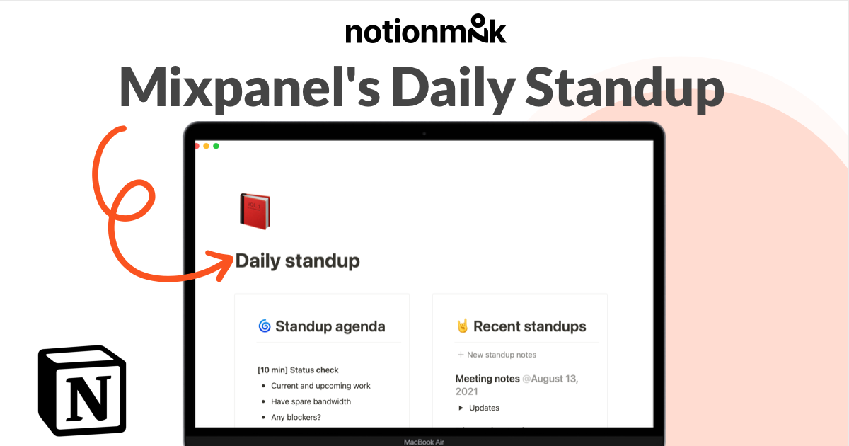 Mixpanel's Daily Standup & Tasks: Notion Template by Mixpanel