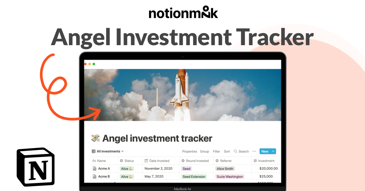 Track Angel Investments with Cristina Cordova's Notion Template