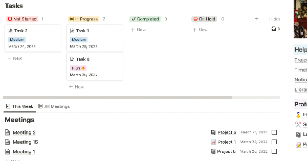 Work Management Dashboard Notion Template by Jessica Edwards