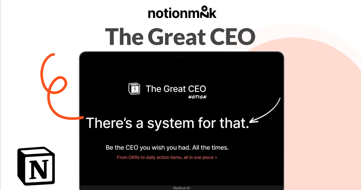 The Great CEO Notion template by Simone Smerilli
