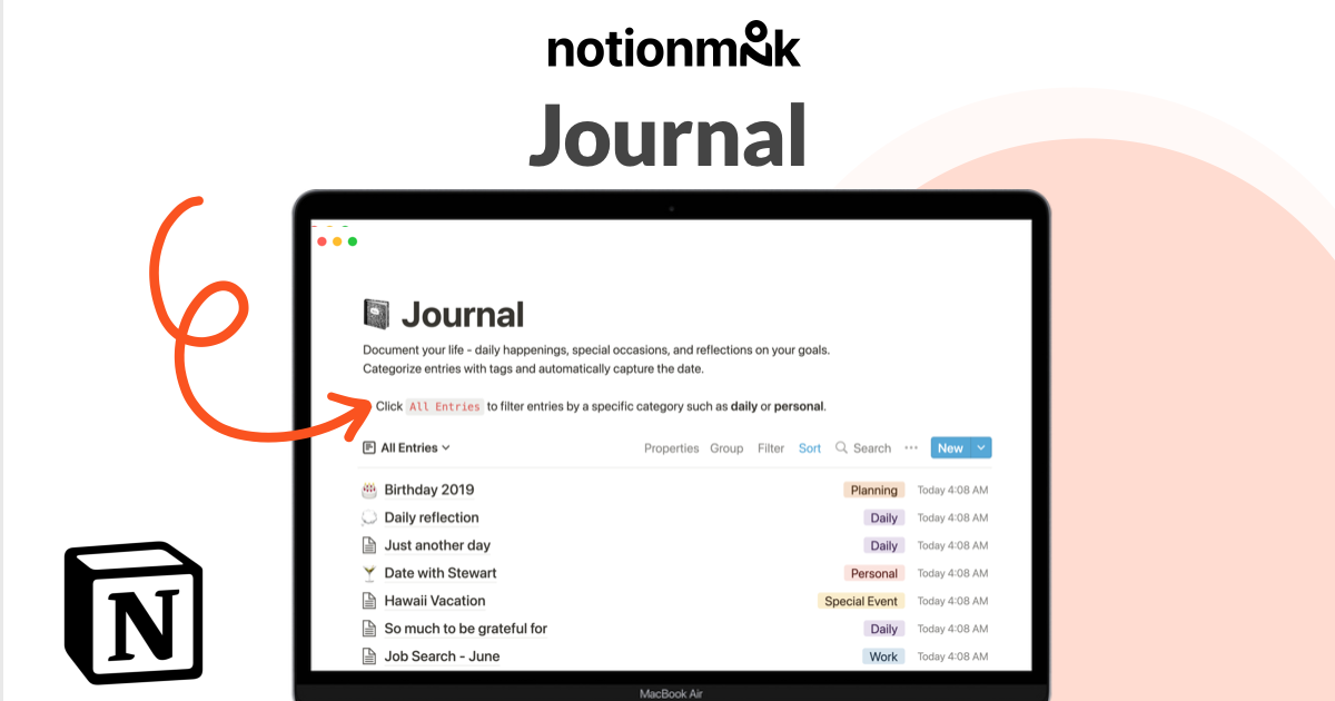 Journal Notion Template: Record Your Thoughts with Notion