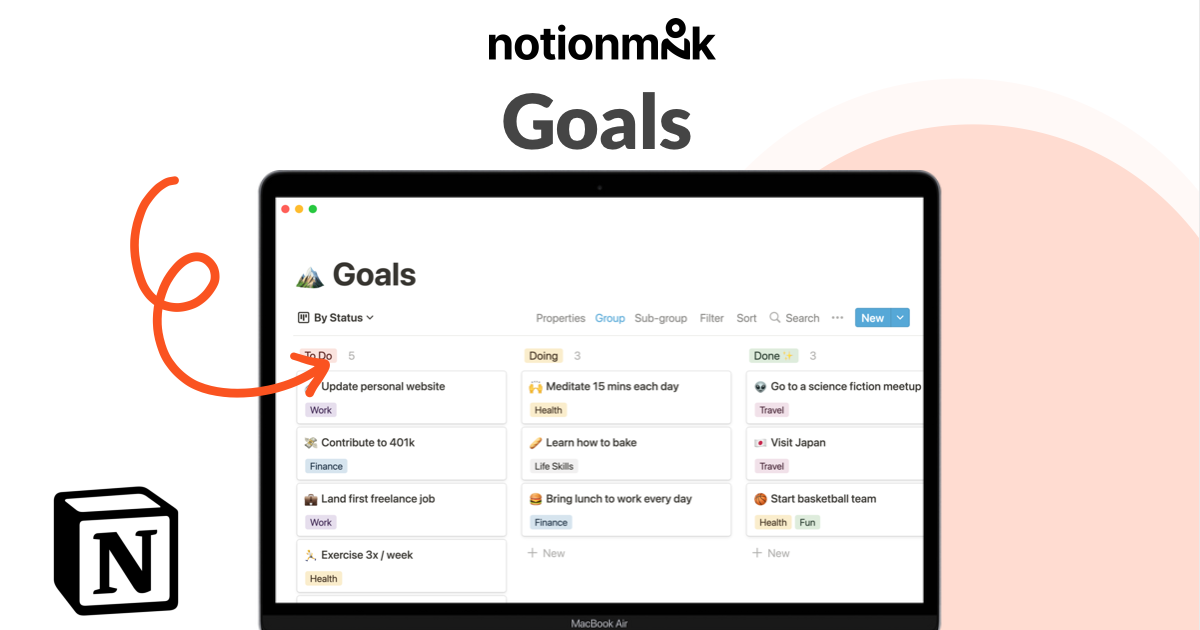 Goal-Tracking Notion Template: Achieve Your Goals with Notion