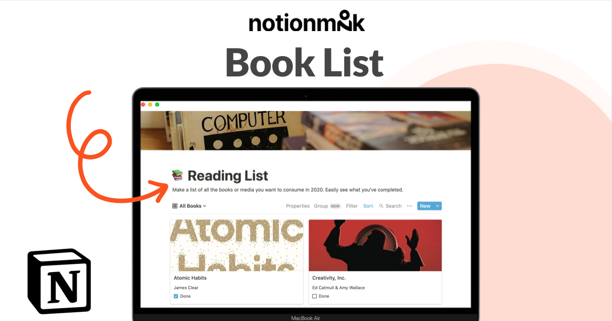 Book List: Free Notion Template for Tracking Your Reading