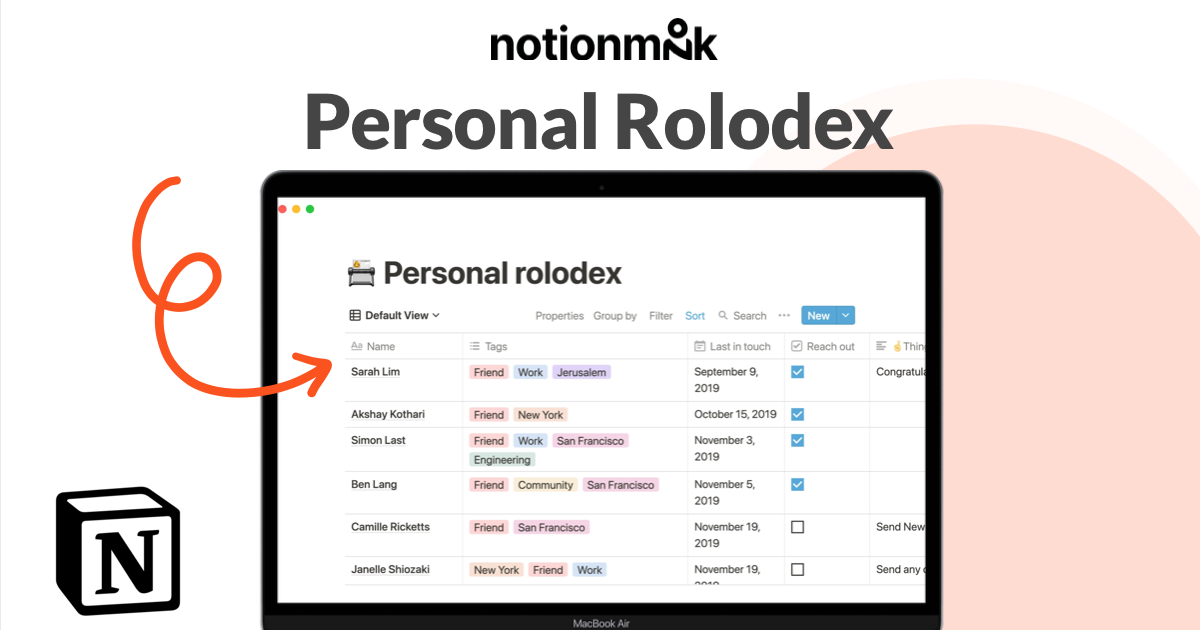 Personal Rolodex Notion Template by Notion