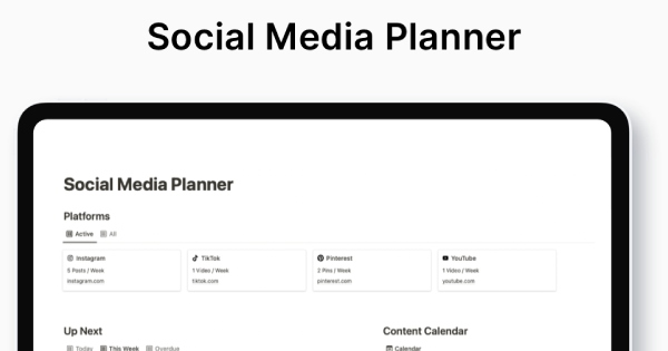 Easlo Social Media Planner: Notion Template by Easlo