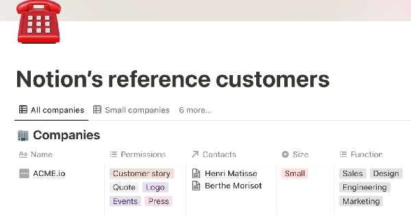 Notion's Reference Customer Template: Organize and Showcase Your ...