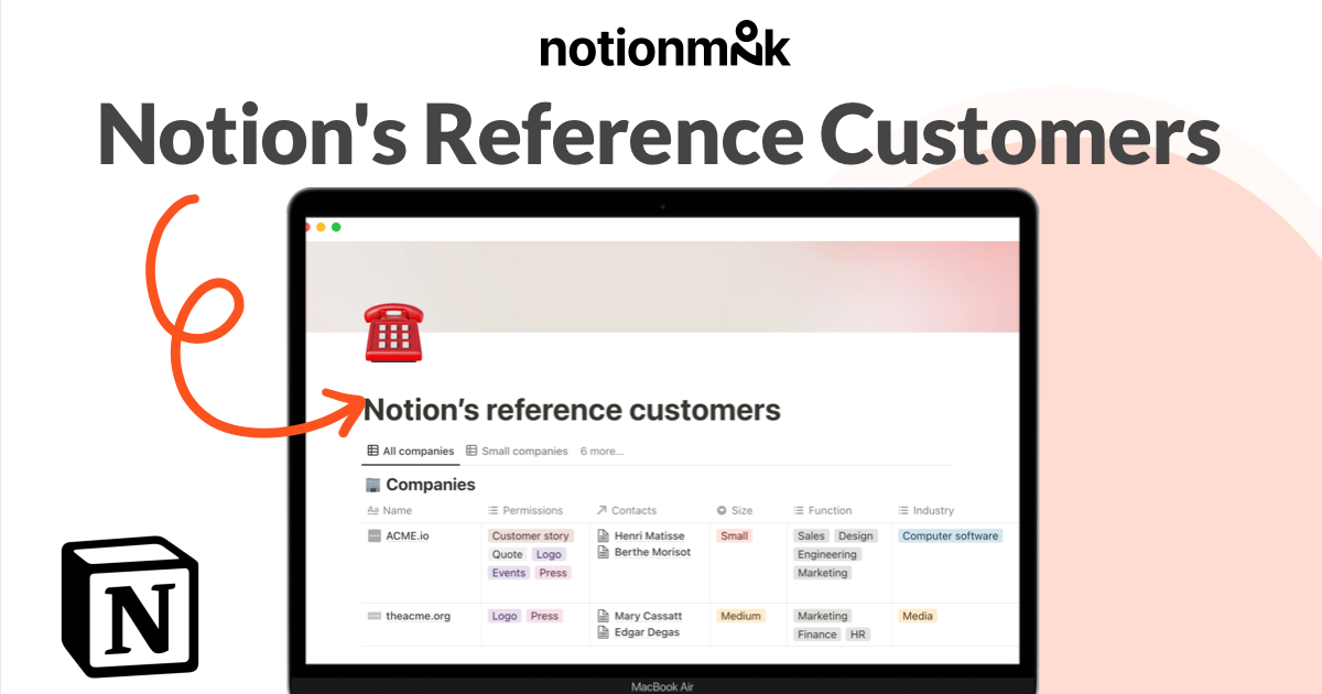Notion's Reference Customer Template: Organize and Showcase Your ...